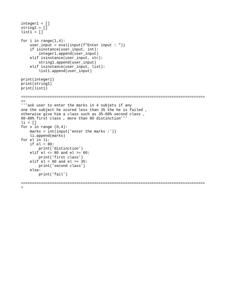 User Input and Marks Evaluation | PDF