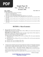Class 12 Economics (Macro) PYQs With Solution Ch-1 Pyq | PDF | Capital (Economics) | Consumption ...