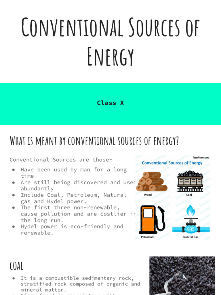 Conventional Sources of Energy | PDF | Petroleum | Natural Gas