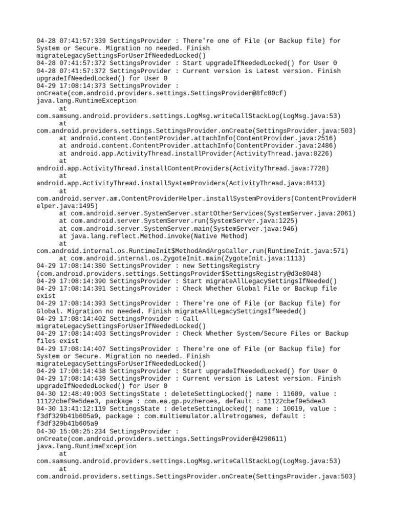 Settings Provider | PDF | Java (Programming Language) | Backup