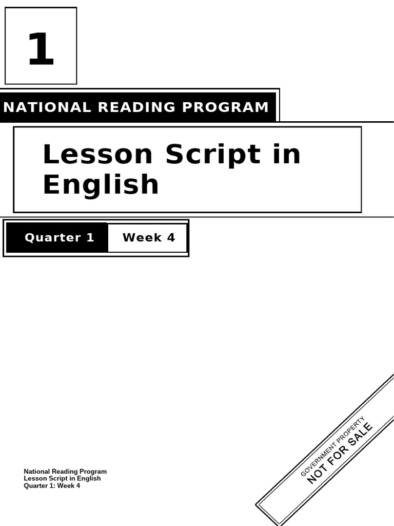Lesson Script in English: National Reading Program | PDF | Word ...
