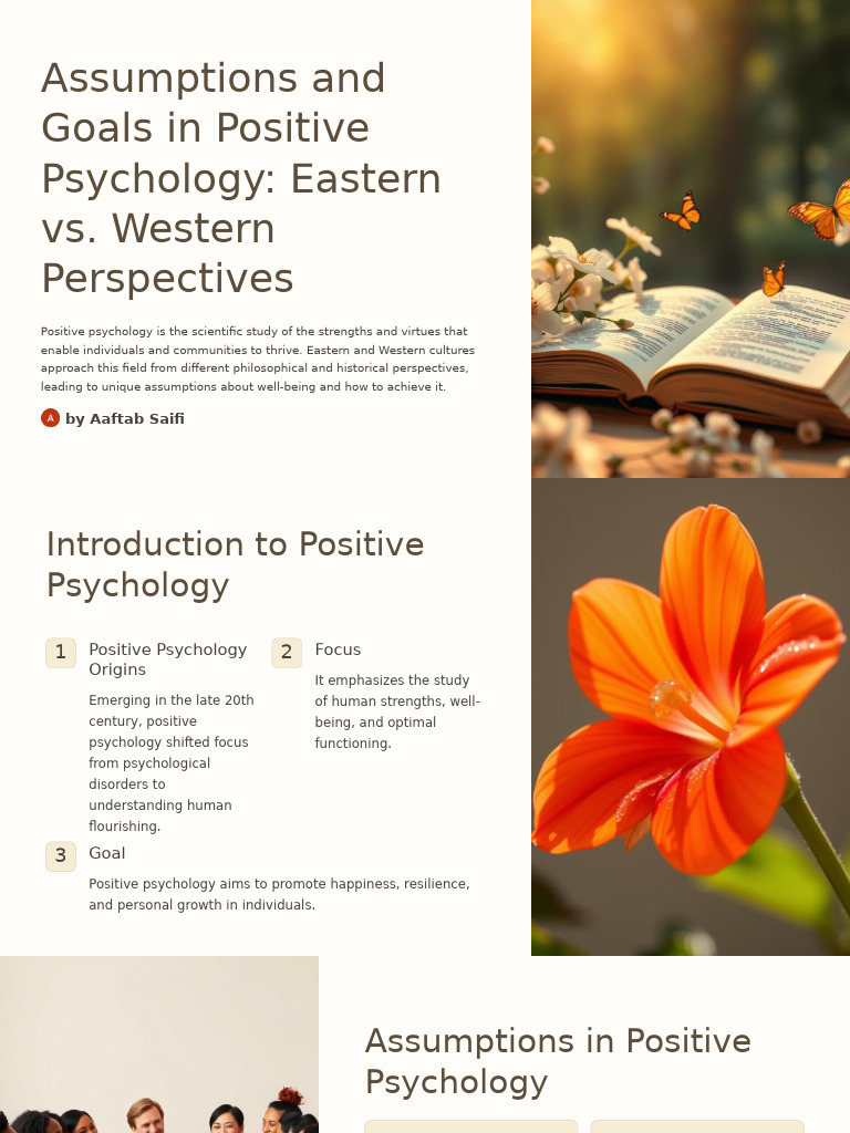 Assumptions and Goals in Positive Psychology Eastern Vs Western ...