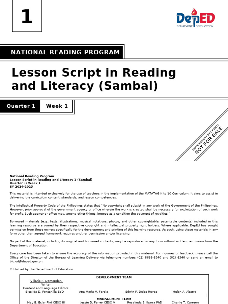 CO-2024-LS-Grade 1 - (NRP Quarter 1 Week 1) | PDF | Word | Rhyme