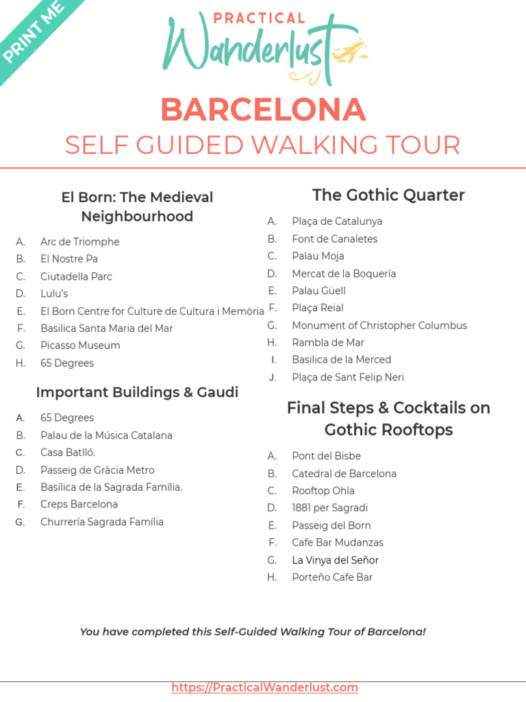 Barcelona Self Guided Walking Tour | PDF | Barcelona