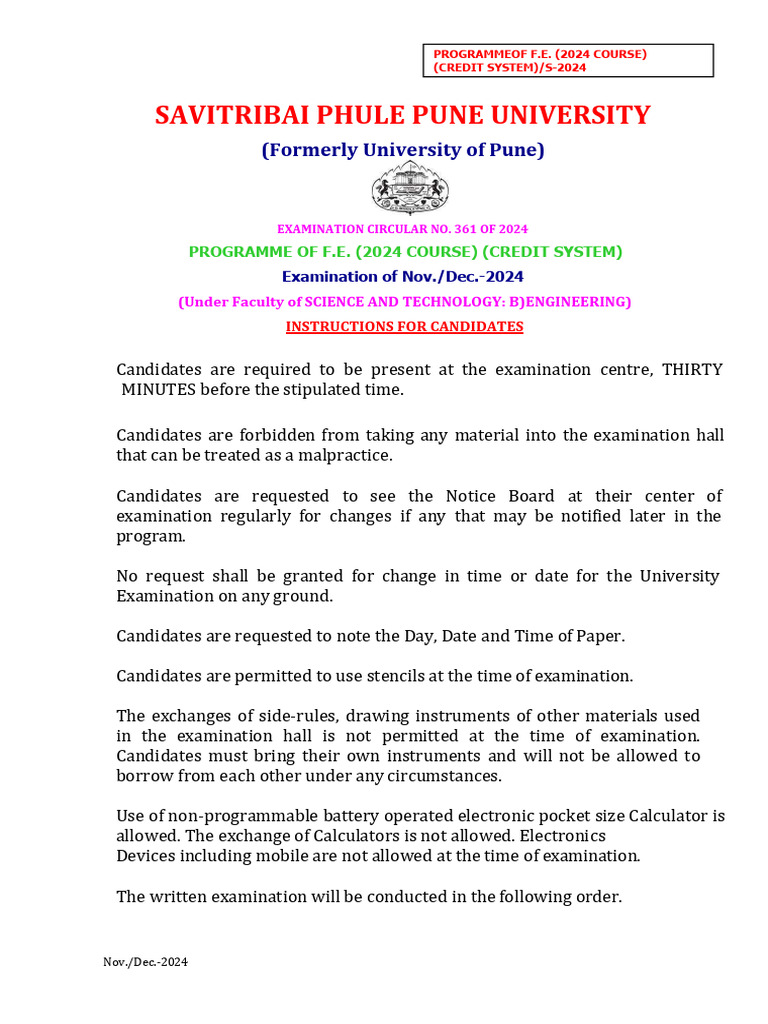 Savitribai Phule Pune University | PDF | Engineering | Physical Sciences