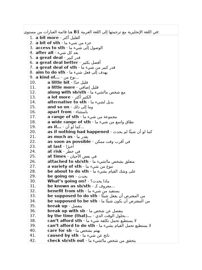 Oxford Phrase List | PDF