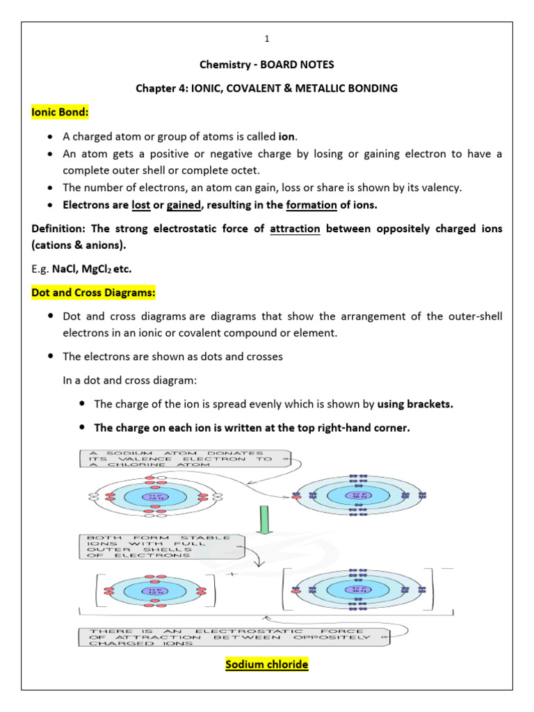 0 103823 Chemical Bonding Board Notes | PDF | Ionic Bonding | Ion