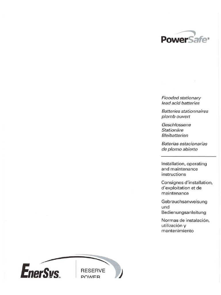 PowerSafe OPzS SP - Manual Book | PDF