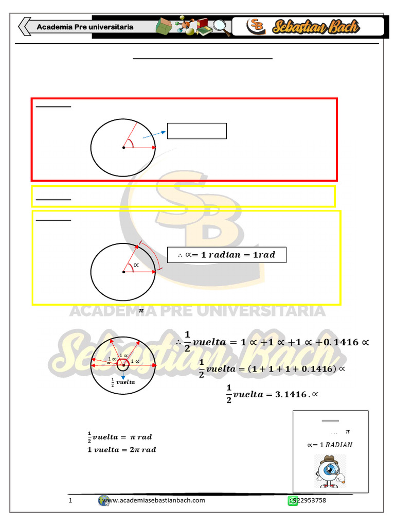 Sistema Radial y Conversión de Medidas | PDF | Geometría | Geometría ...