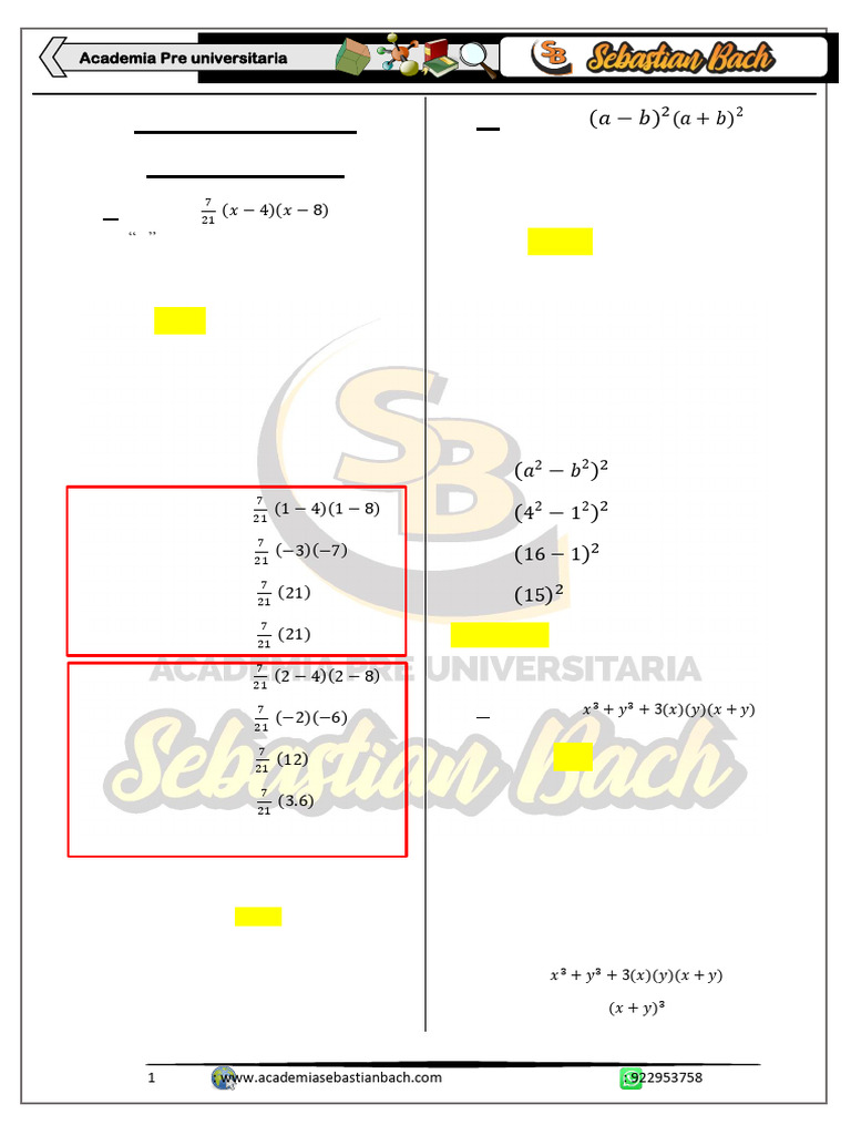 26-11 Algebra m3 - Avanzado RSL | PDF