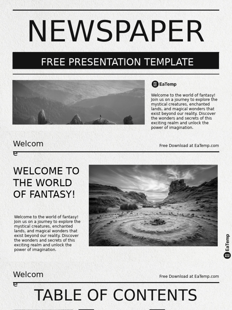 Newspaper Powerpoint Template Template by EaTemp | PDF | Magician (Fantasy) | Dragon