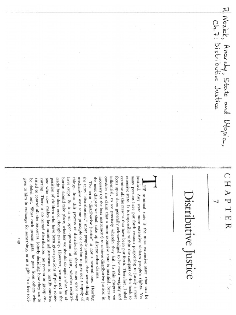 Nozick Anarchy State and Utopia CH 7 | PDF