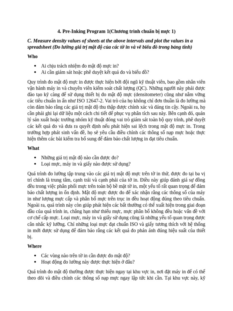 C. Measure density values of sheets at the above intervals and plot the values in a spreadsheet ...