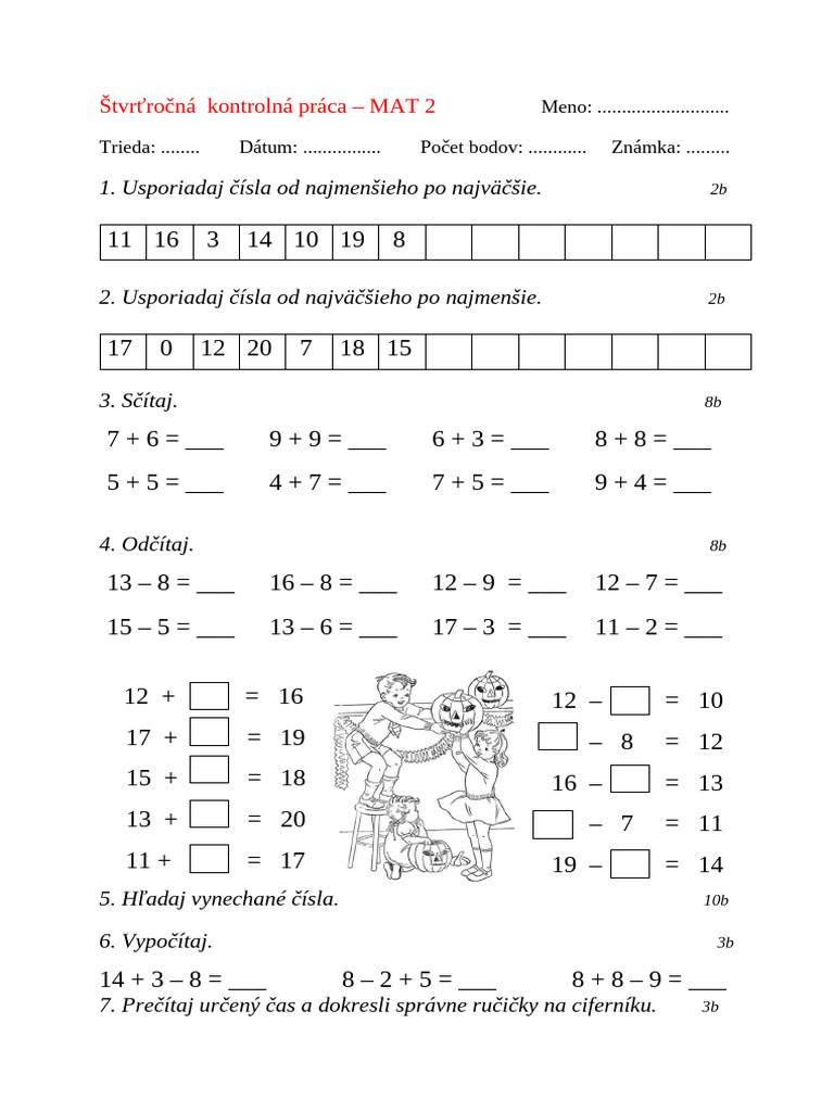 Štvrťročná Kontrolná Práca - MAT 2 | PDF