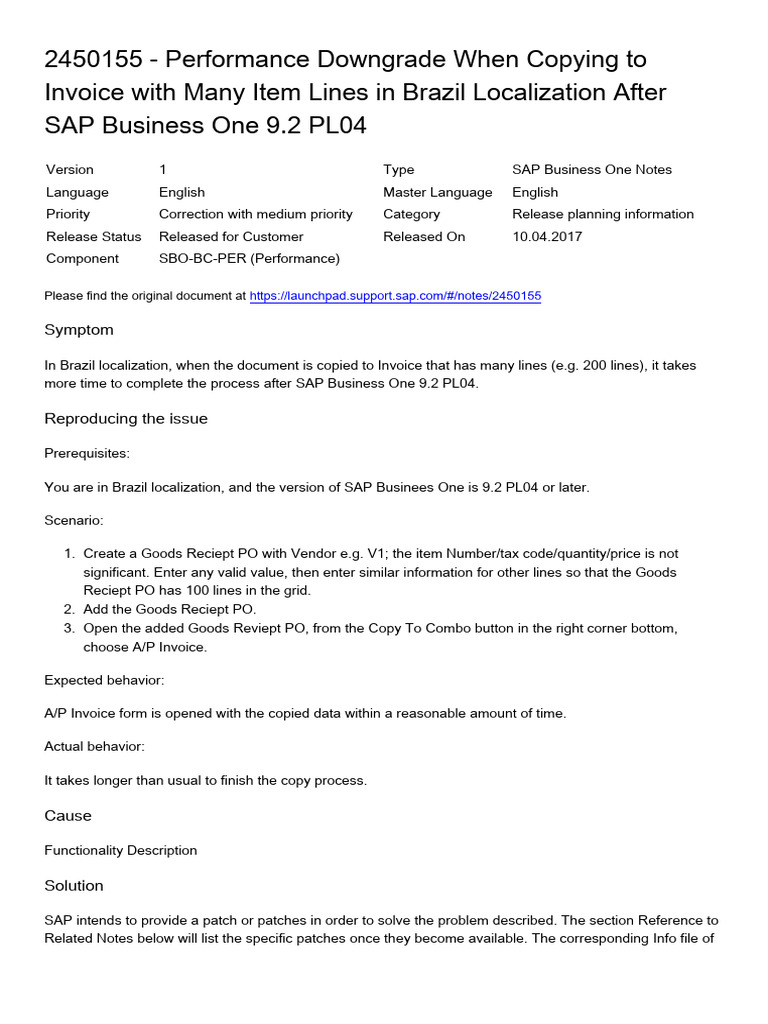 Performance Downgrade When Copying To Invoice With Many Item Lines in ...