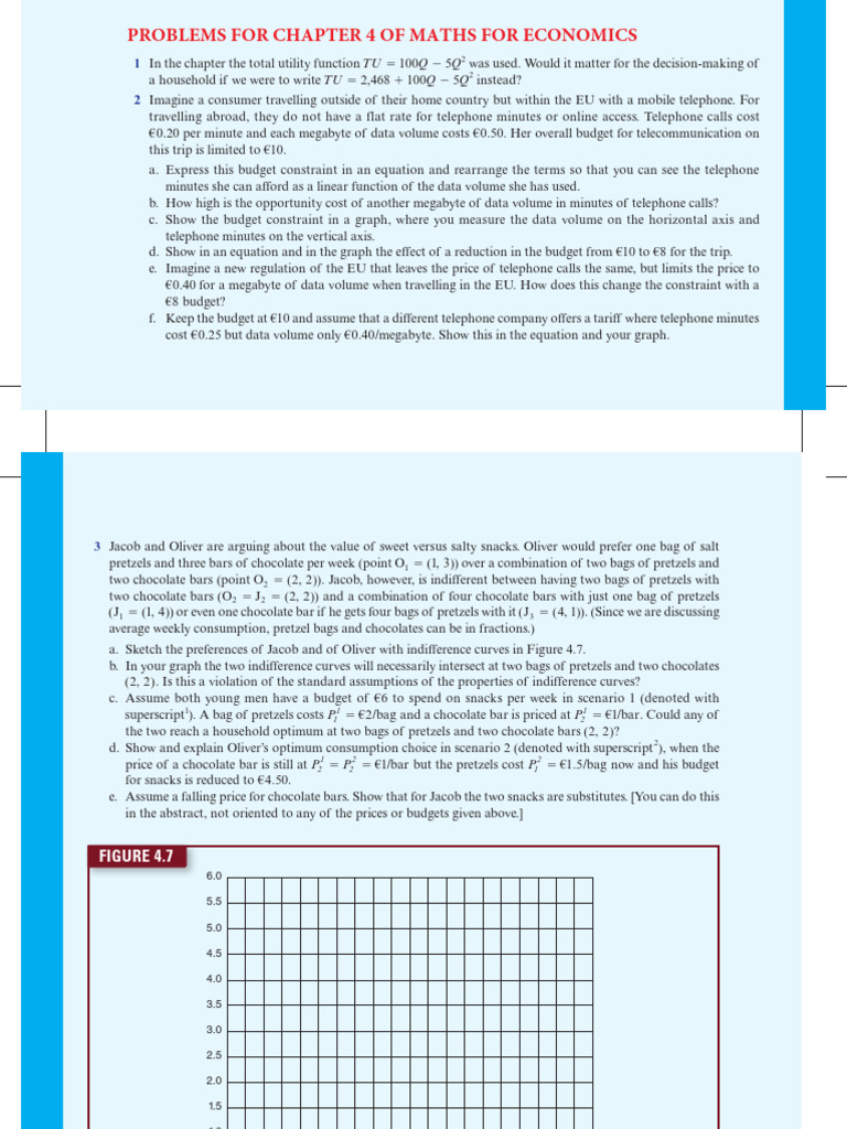 ch04 Problems For Maths For Economics | PDF | Utility | Economics