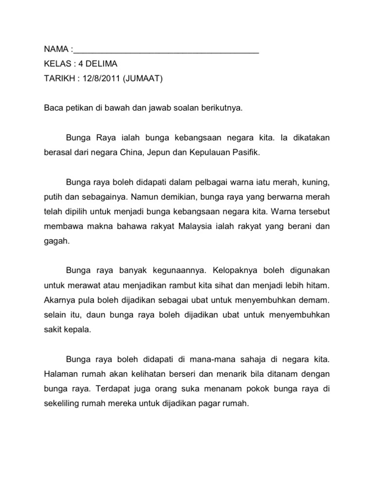Bunga Raya-Latihan | PDF