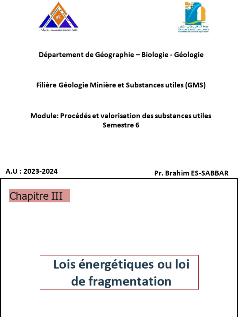 Loi de Rittinger et fragmentation des matériaux | PDF | Masse | Indice ...
