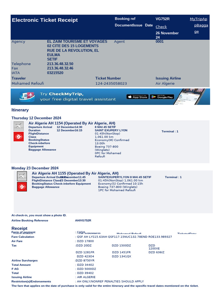 Refoufimohamed 12dec2024 QSF Lys | PDF | Aviation