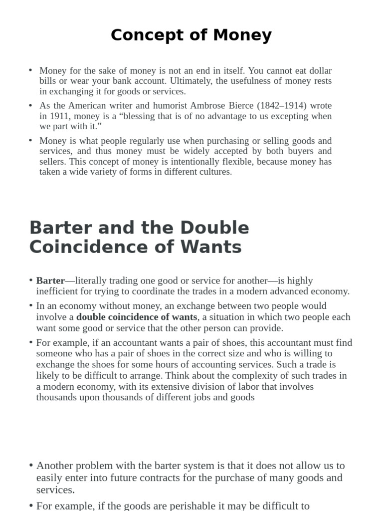 Concept of Money | PDF | Money | Currency