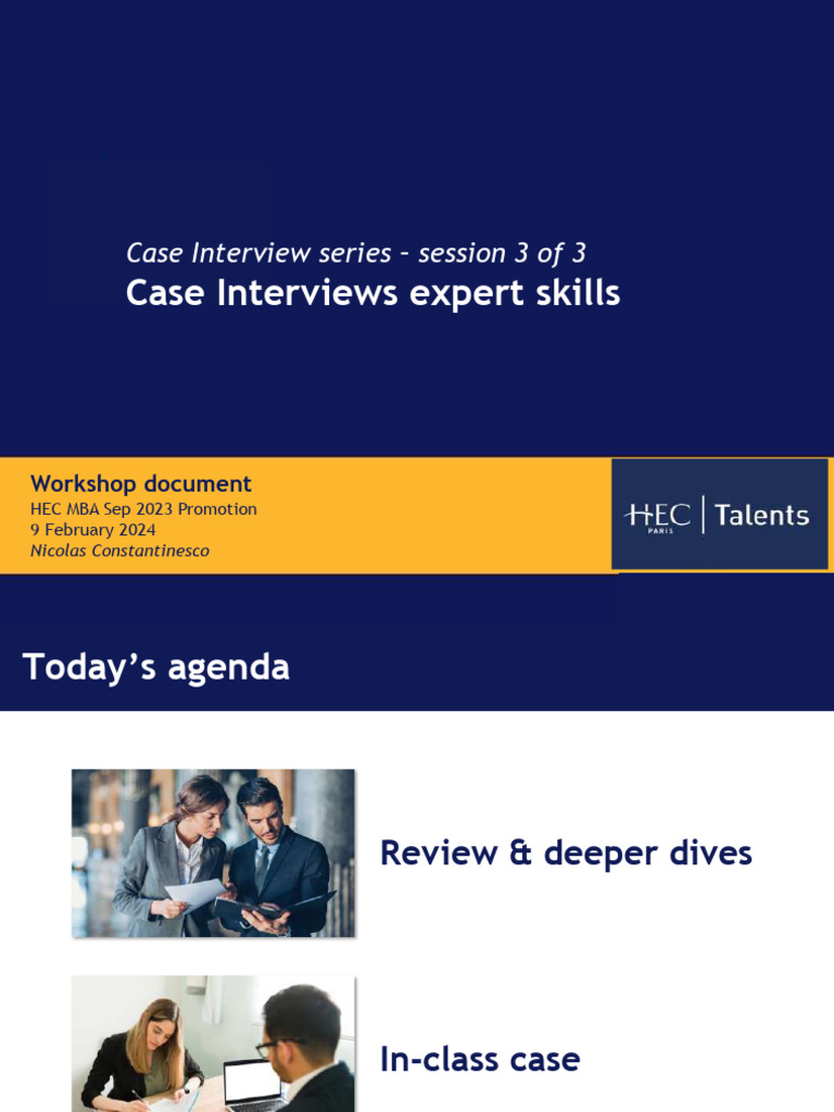 Case Interview Skills with Nicolas Constantinesco | PDF | Creativity