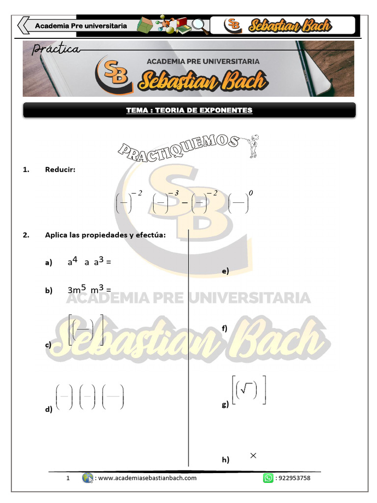 Practica Teoeria de Exponentes | PDF
