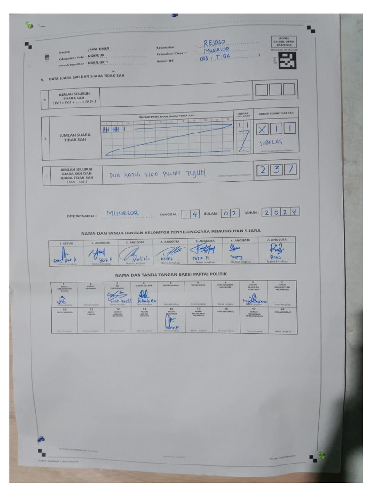 TPS 003 C Hasil DPRD Kabupaten | PDF