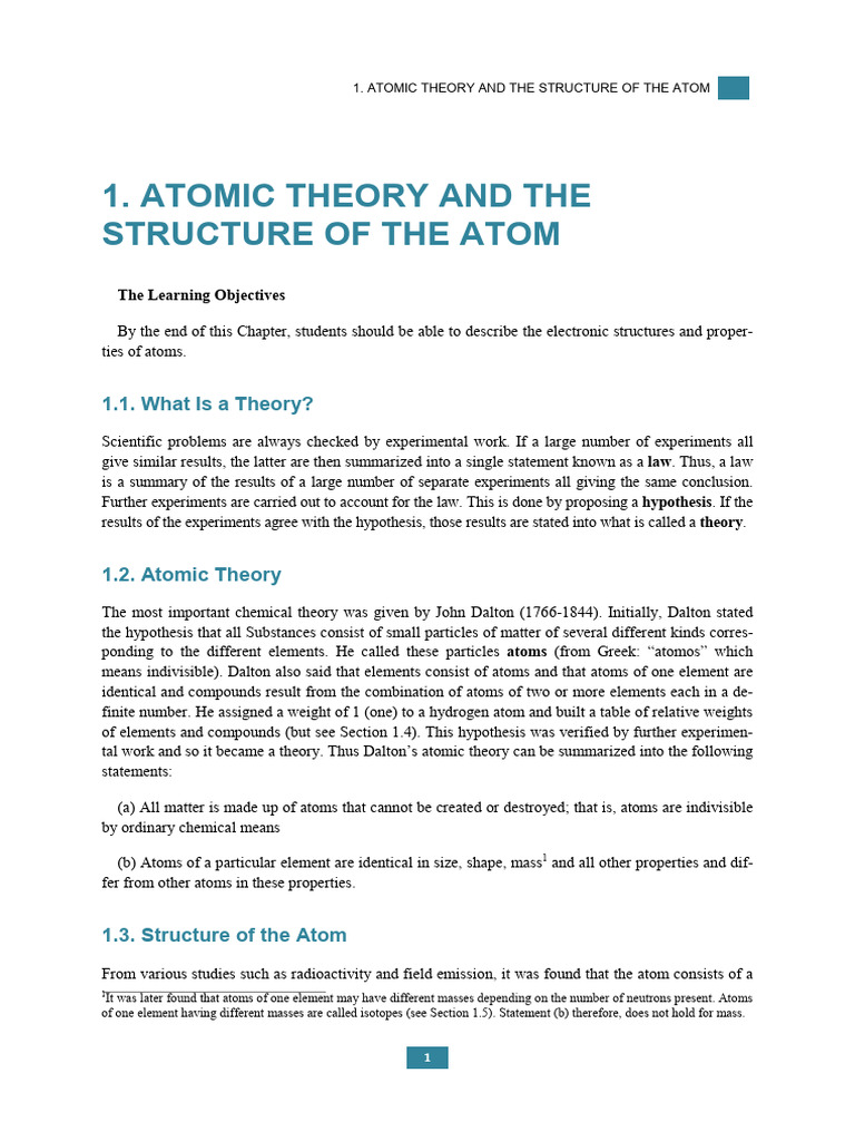 Atomic Theory for Students | PDF | Chemical Elements | Atomic Orbital
