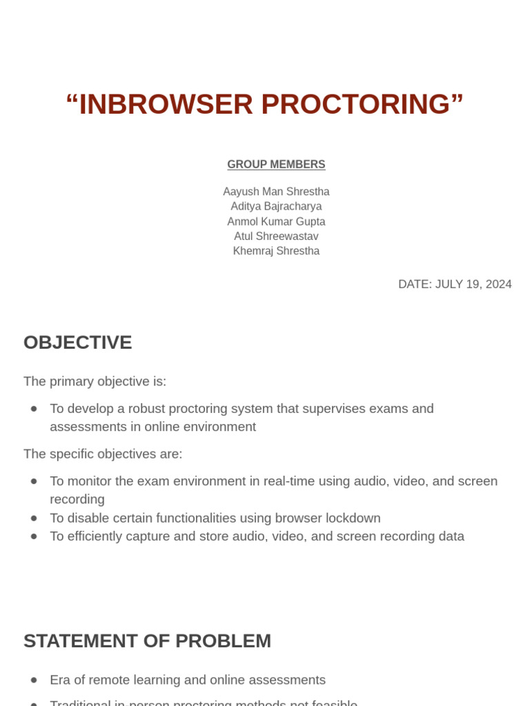 In-Browser Proctoring System Development | PDF | Artificial ...