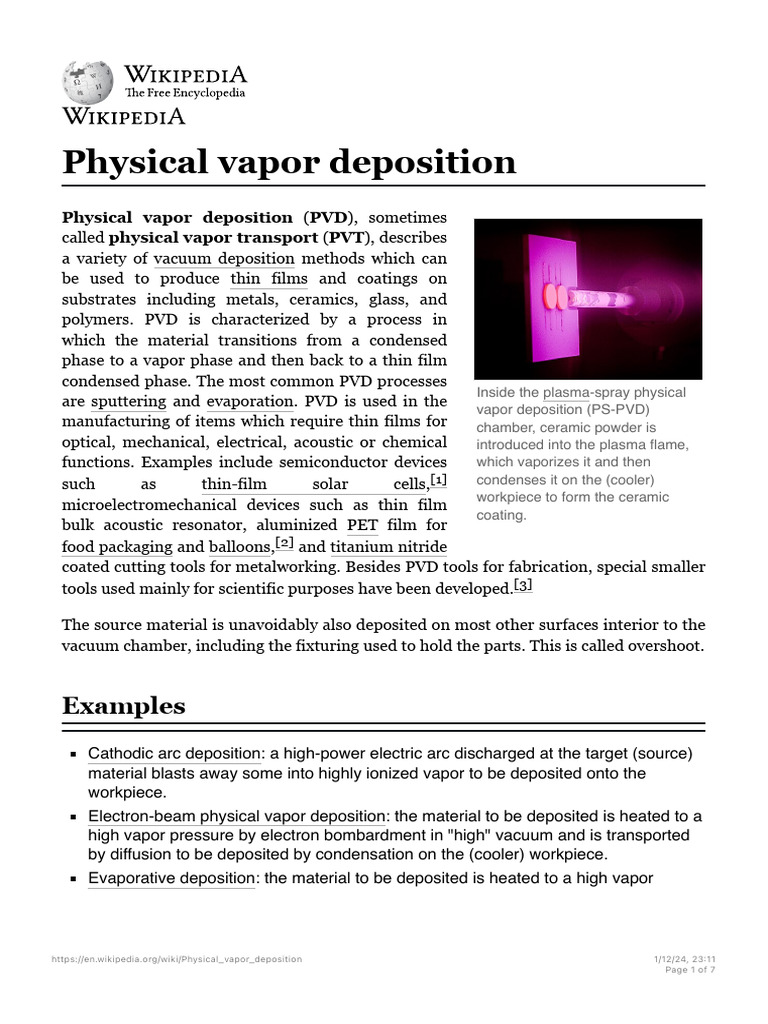 Advanced PVD Techniques Explained | PDF | Materials | Physical Sciences