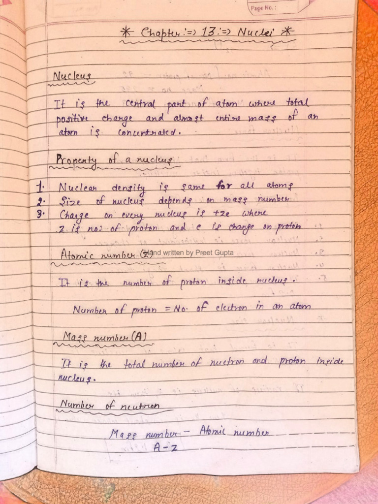 Nuclei Handwritten Notes by Preet Gupta | PDF Nuclei Handwritten Notes by Preet Gupta | PDF