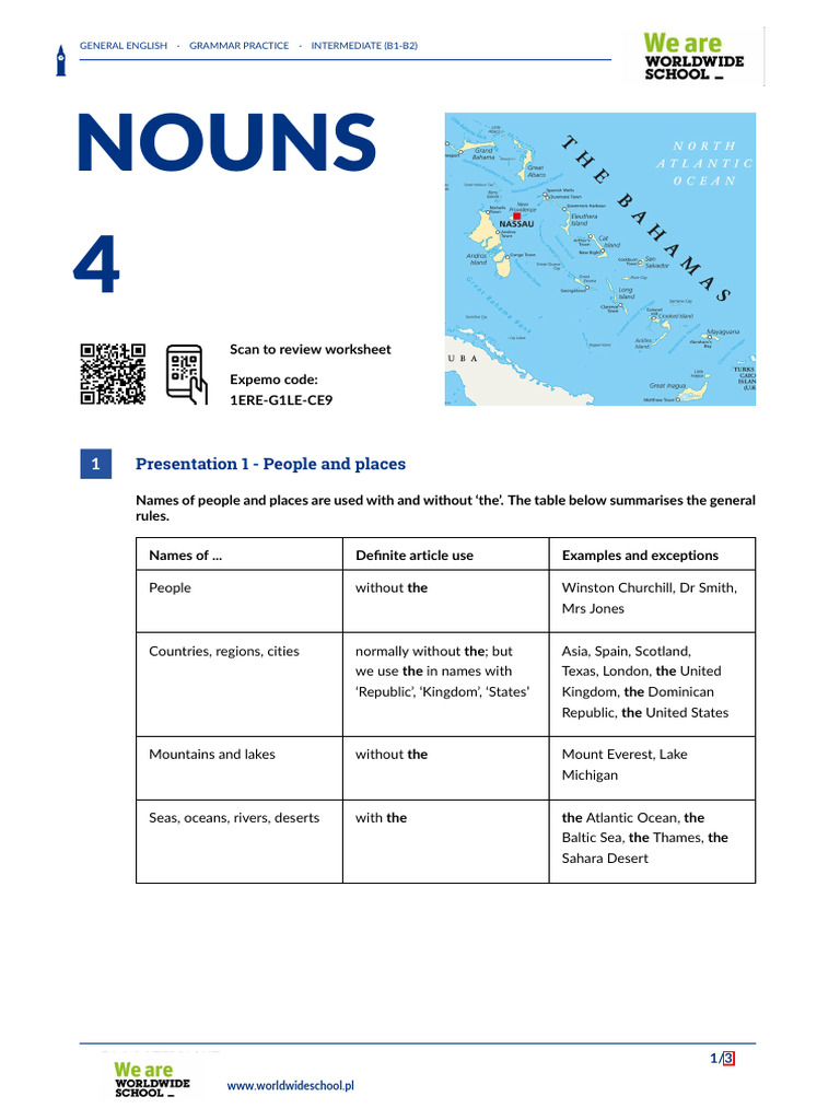 Nouns 4 British English Teacher B1 B2 | PDF