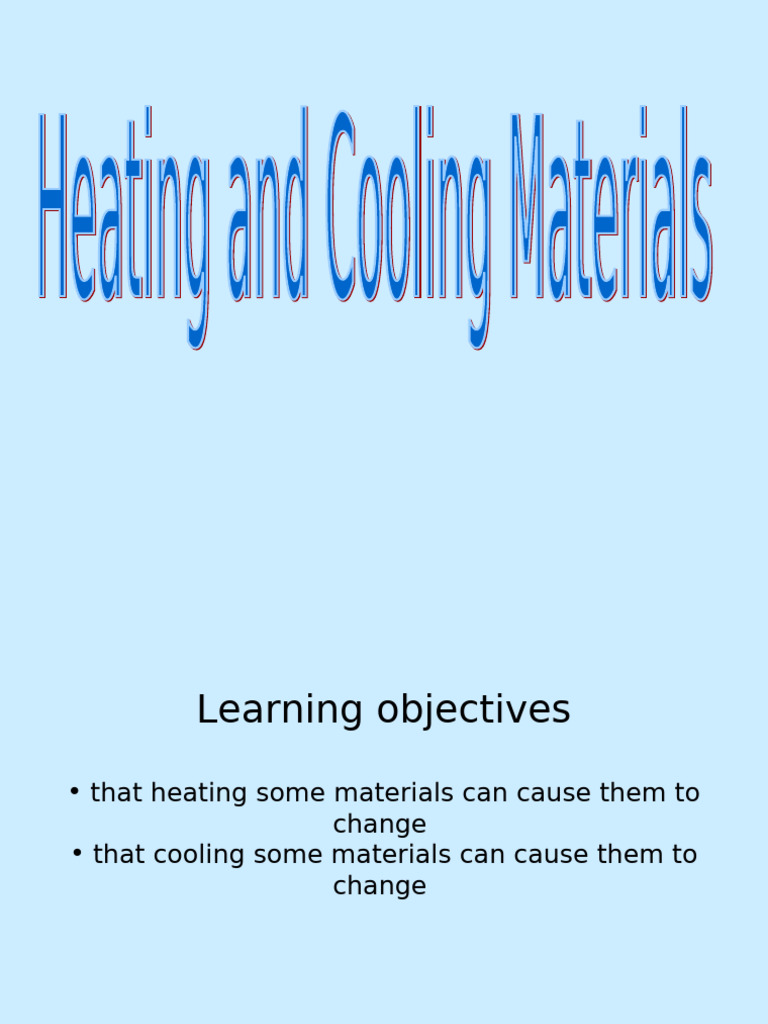 Heating Cooling Materials | PDF