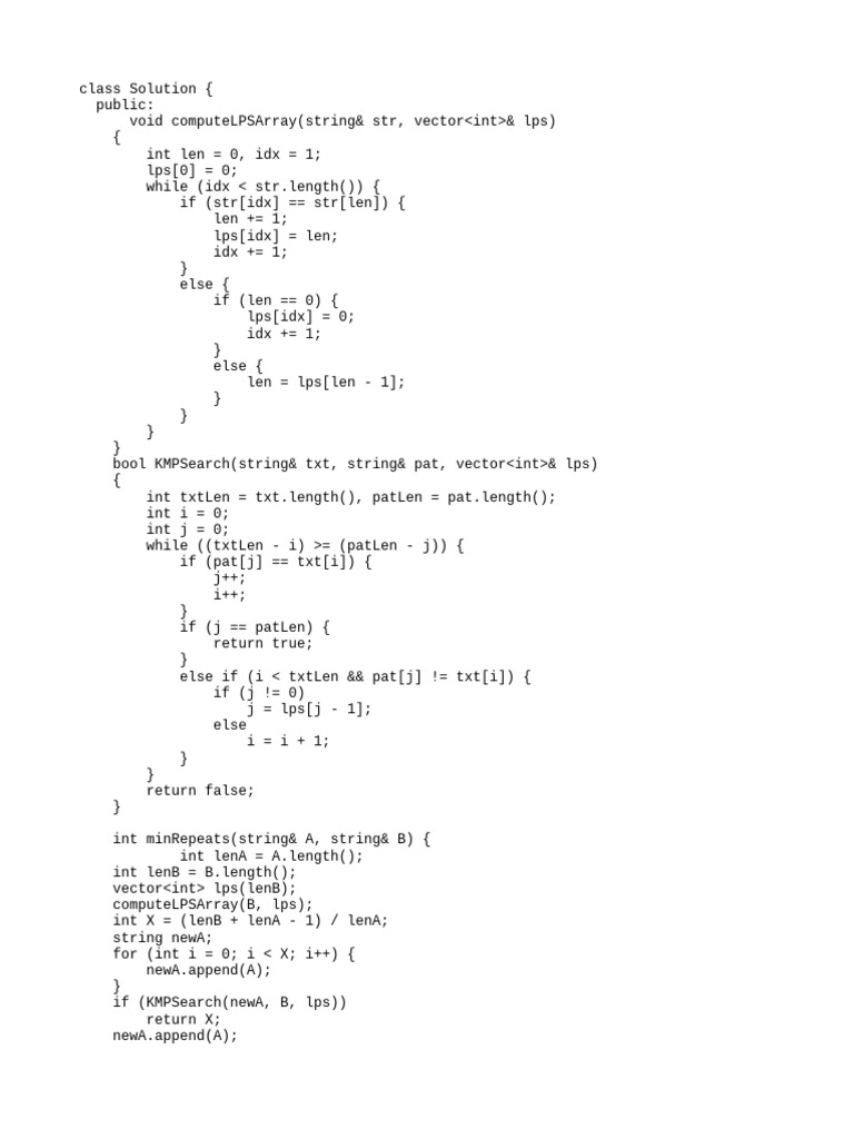 KMP Algorithm for String Repeats | PDF