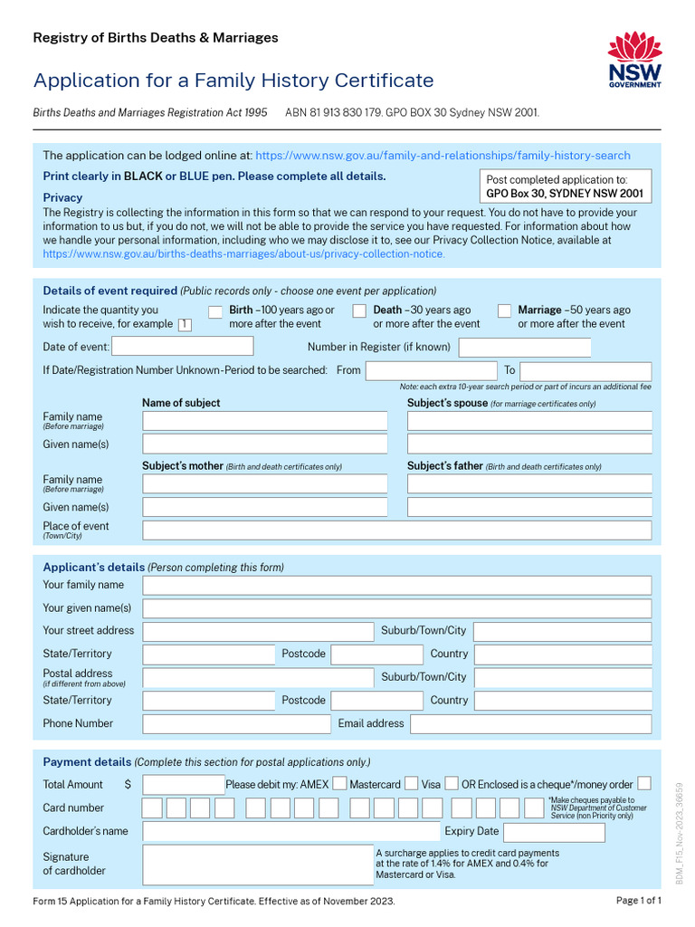 Family History Certificate Application Form | PDF | Visa Inc. | Debit Card