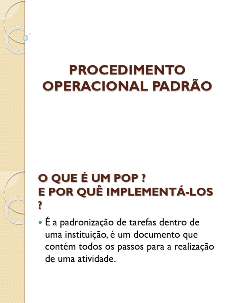Procedimento Operacional Padrão | PDF