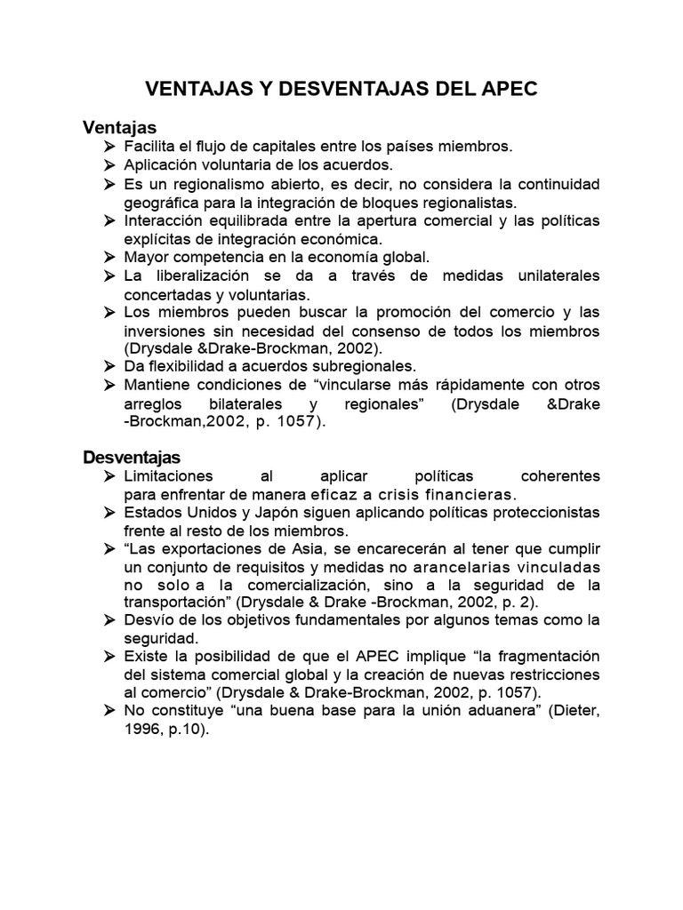 Ventajas y Desventajas Del Apec | PDF