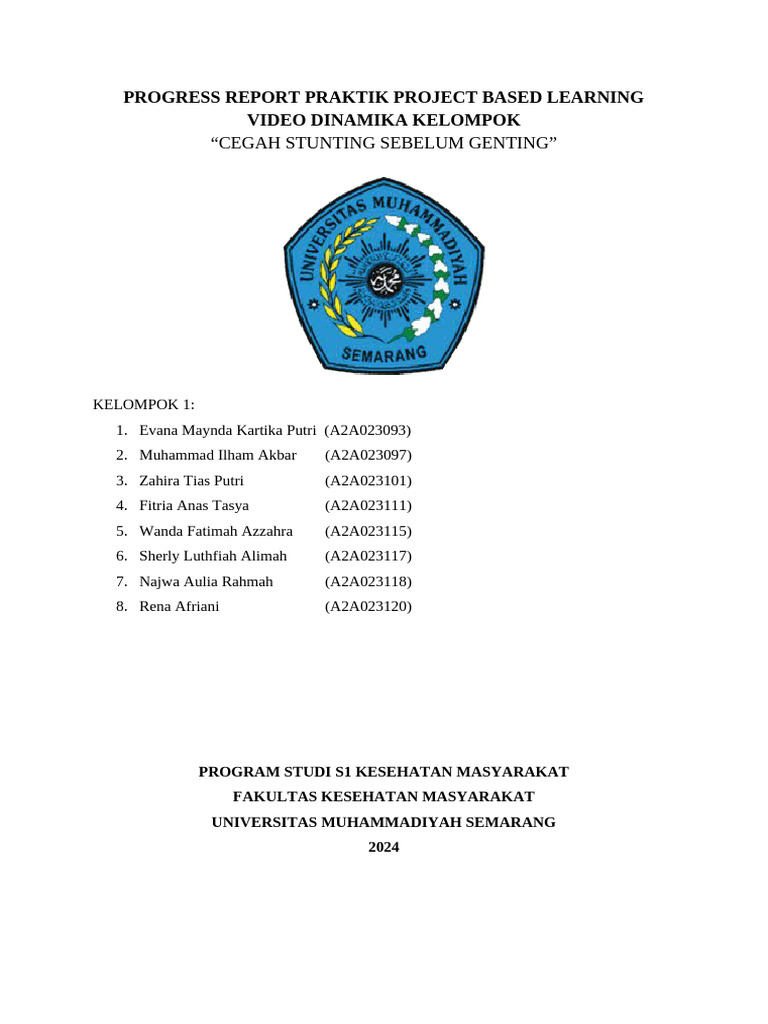 Kelompok 1 - Progress Report | PDF