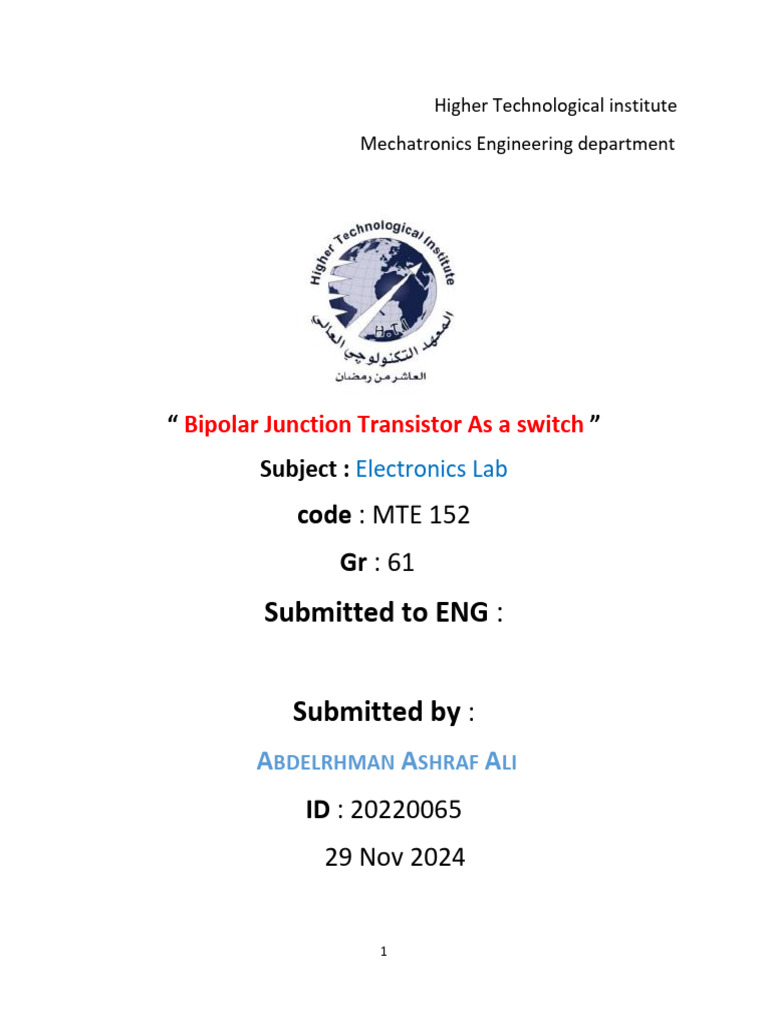 Electronic Lab Sheet 6 | PDF