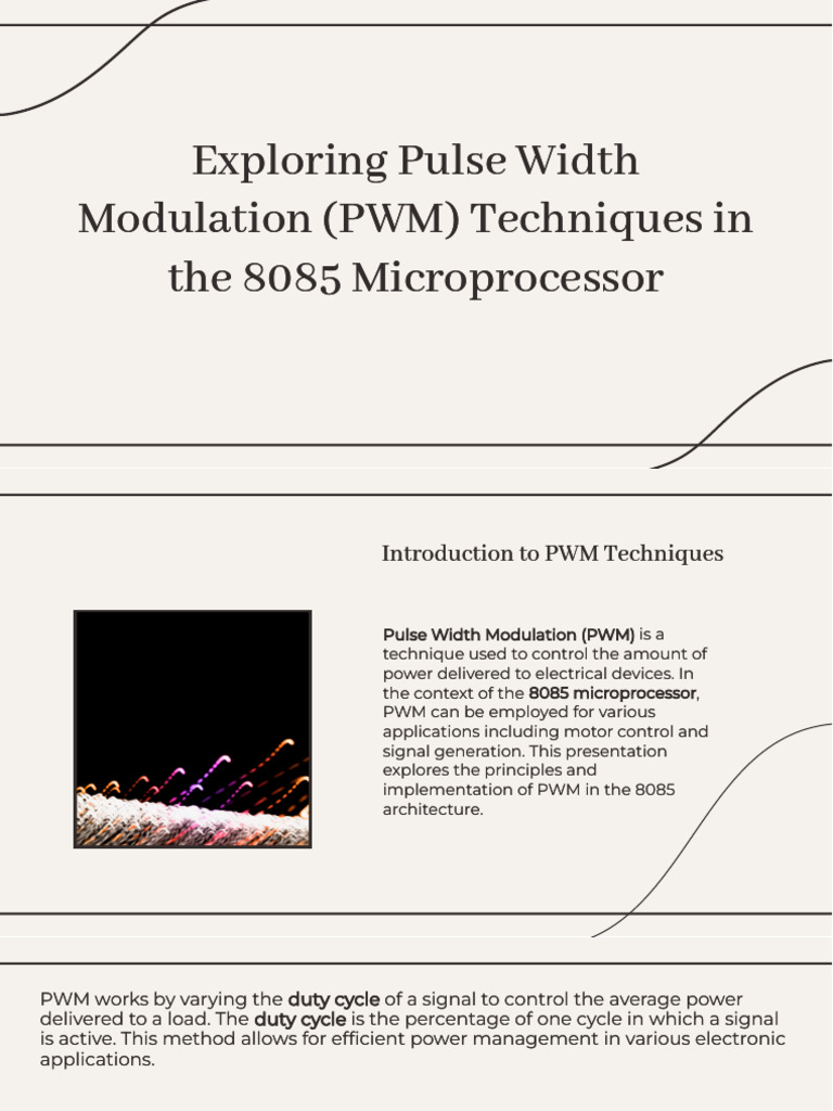 Slidesgo Exploring Pulse Width Modulation PWM Techniques in The 8085 Microprocessor ...