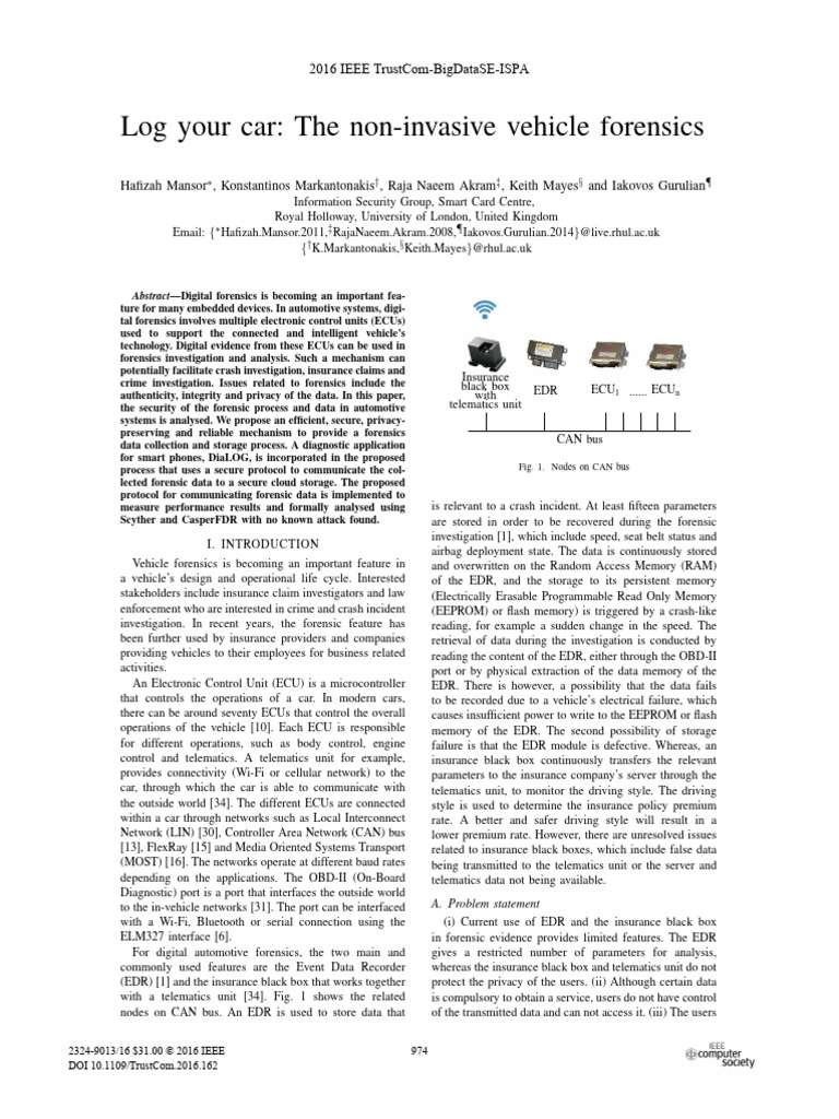 Log Your Car The Non-Invasive Vehicle Forensics | PDF | Bluetooth ...