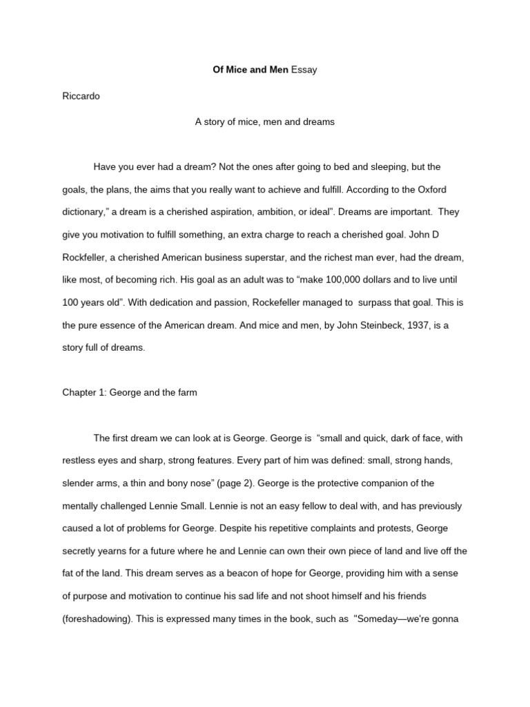 Essay On of Mice and Men | PDF