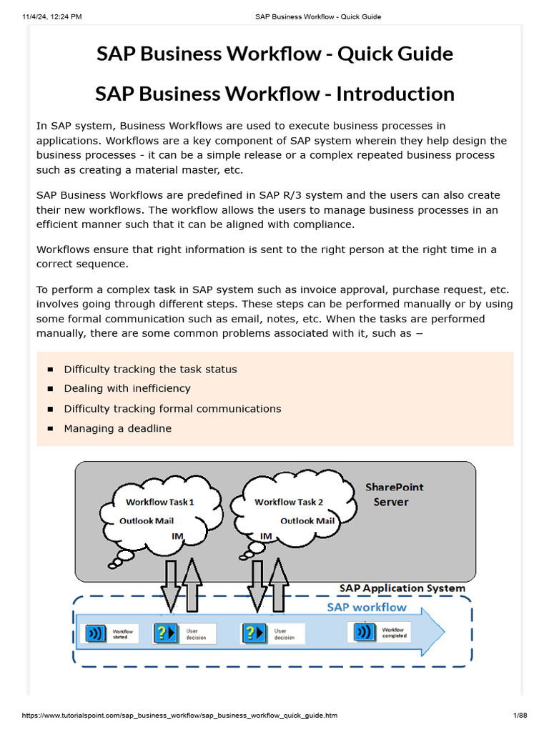 SAP Business Workflow - Quick Guide | PDF | Business Process | Object (Computer Science)