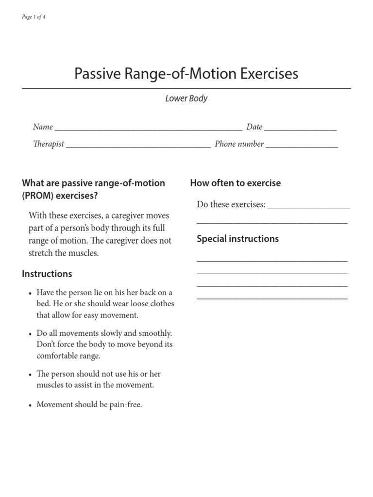 What Are Passive Range-Of-Motion (PROM) Exercises? How Often To ...