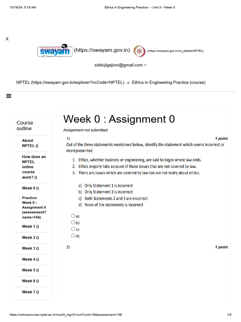 Ethics in Engineering Practice - Unit 3 - Week 0 | PDF