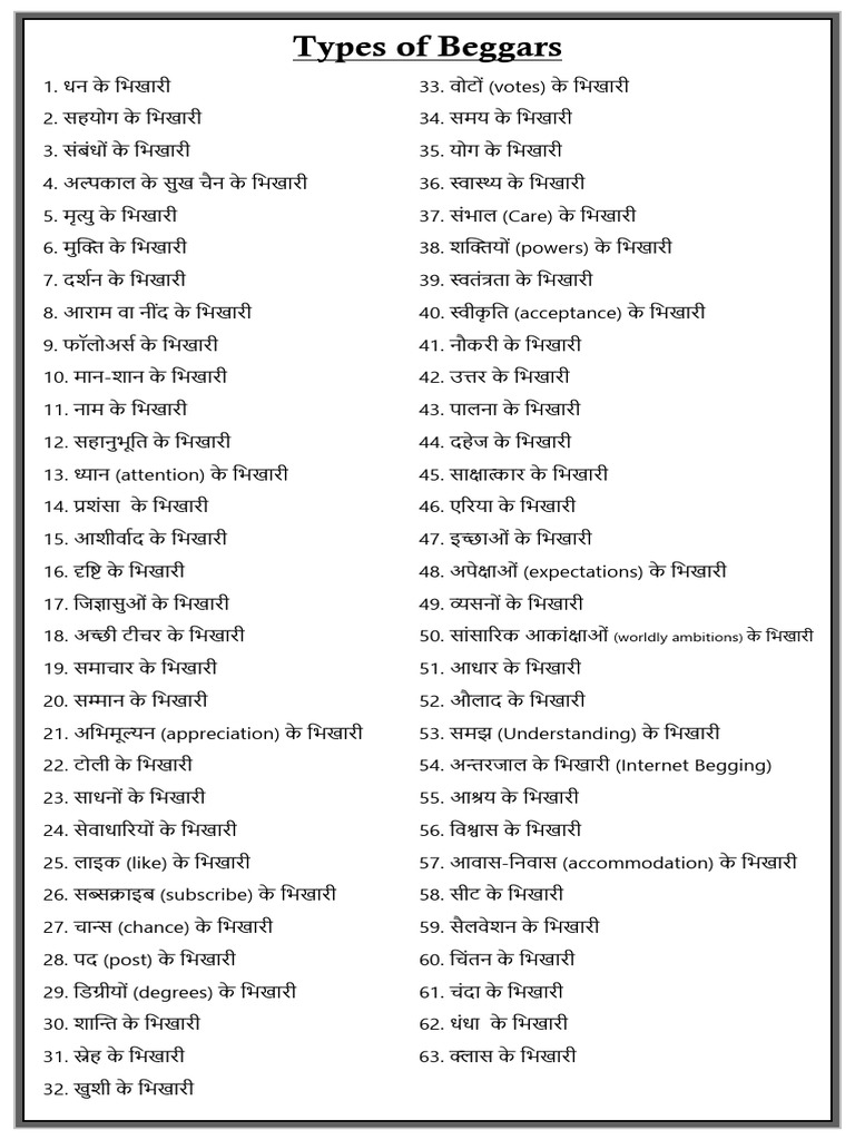 Types of Beggars - 19122018020416 | PDF