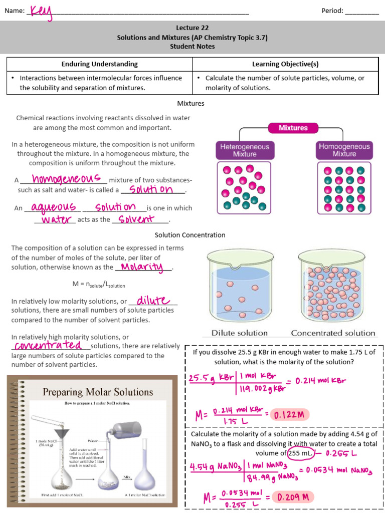 AP Chemistry: Solutions & Mixtures | PDF | Mixture | Materials