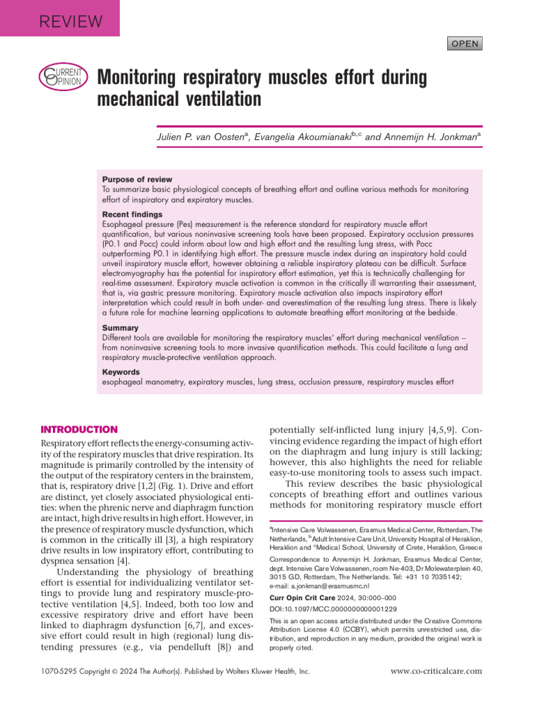 Monitoring Respiratory Muscles Effort During.228 | PDF | Respiratory System | Exhalation