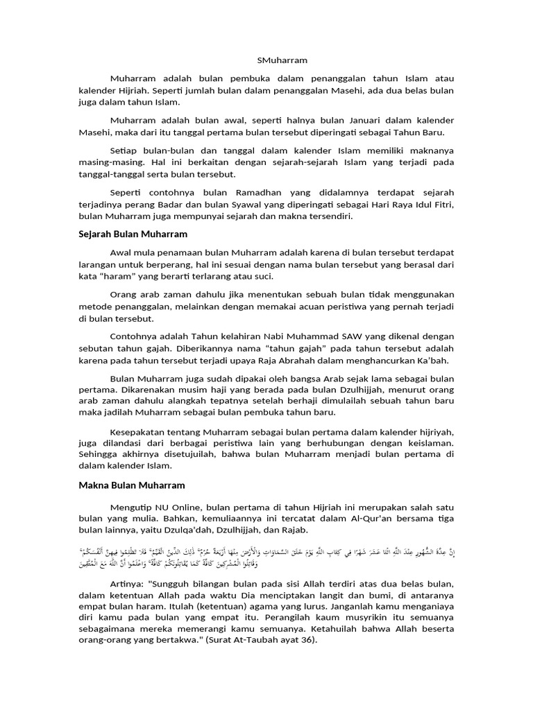 MUHARROM | PDF