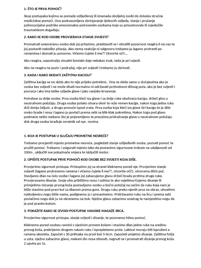 Moja Prva Pomoć Skripta | PDF